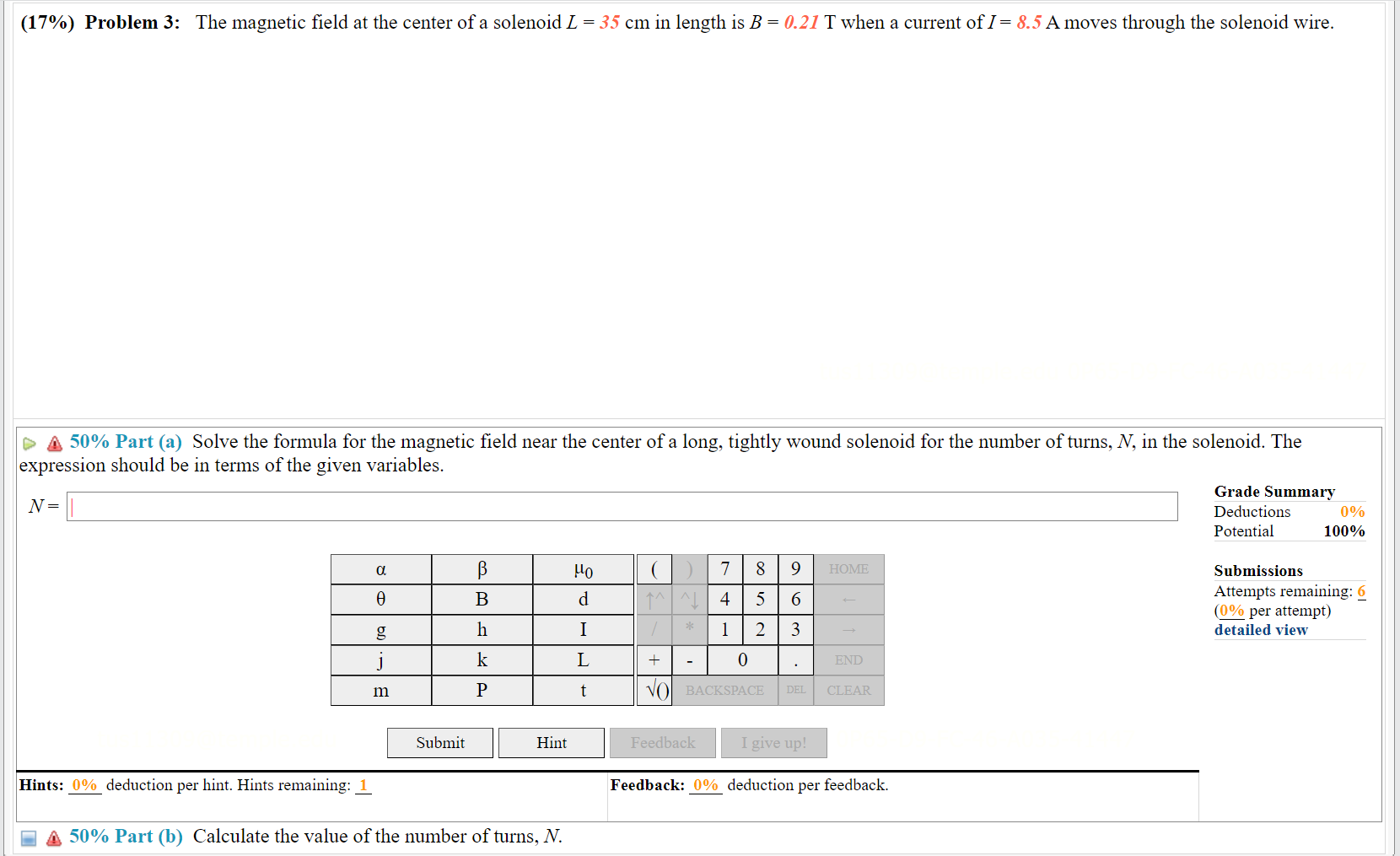 Solved 17 Problem 3 The Magnetic Field At The Center Of A