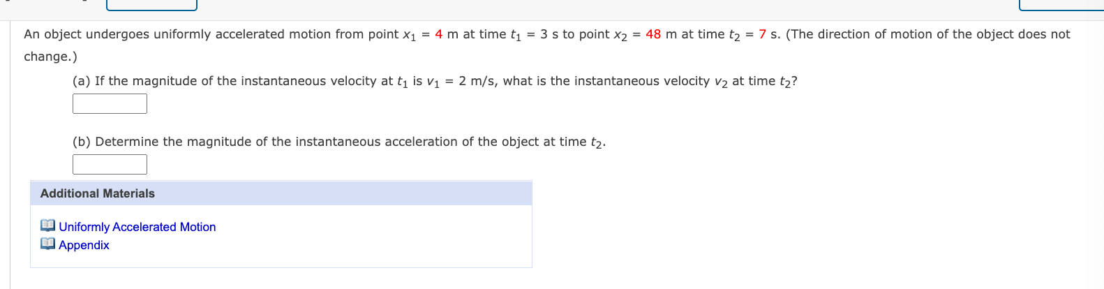 Solved An object undergoes uniformly accelerated motion from | Chegg.com