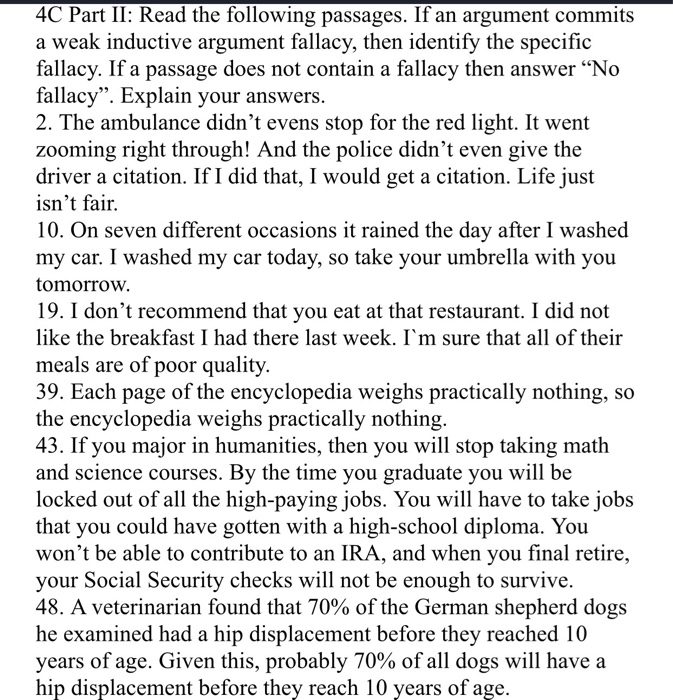 Solved Read the following passages. If an argument commits a | Chegg.com