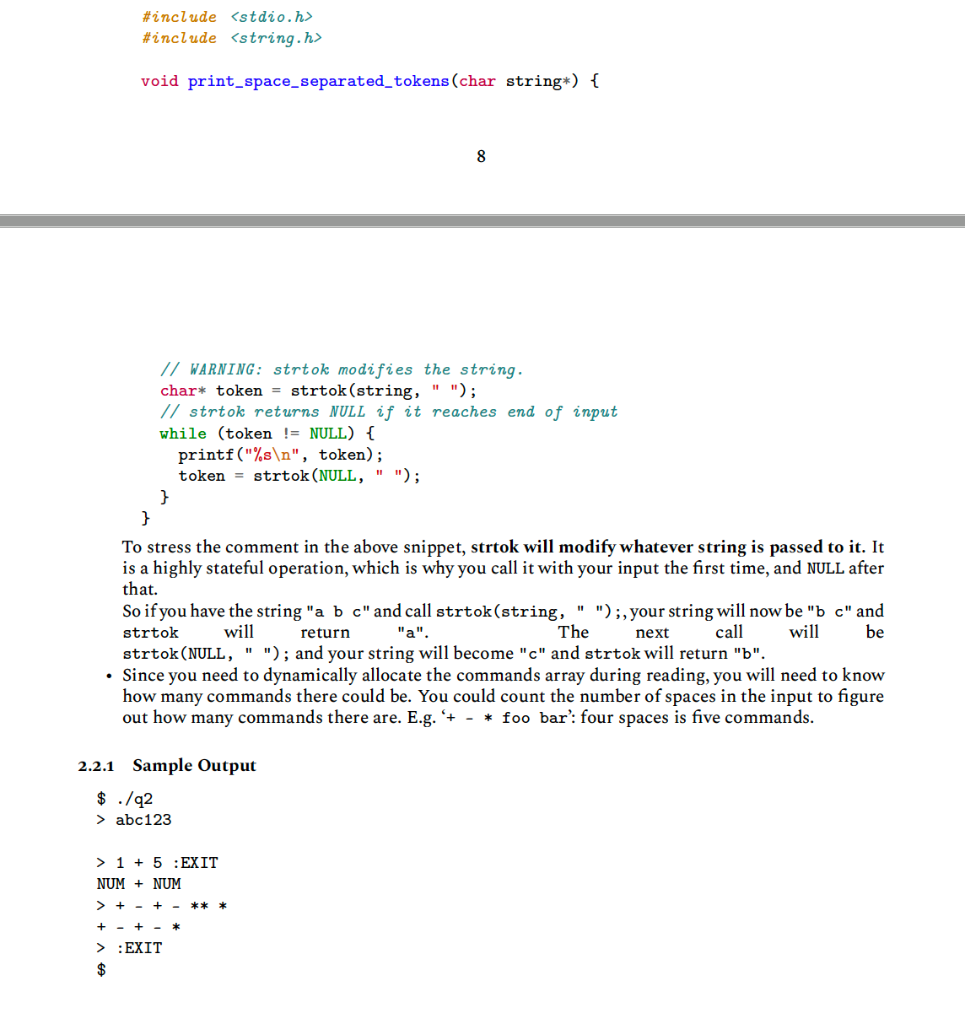 typedef enum command { ADD // "+" , SUB // "_ MUL // | Chegg.com