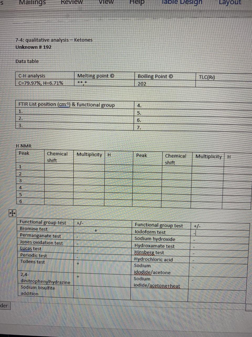 Solved Mailings Review View Help Table Design Layout 7-4: | Chegg.com