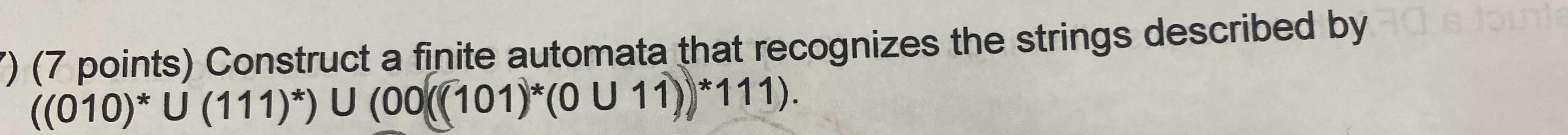 Solved Construct a finite automata that recognizes the | Chegg.com