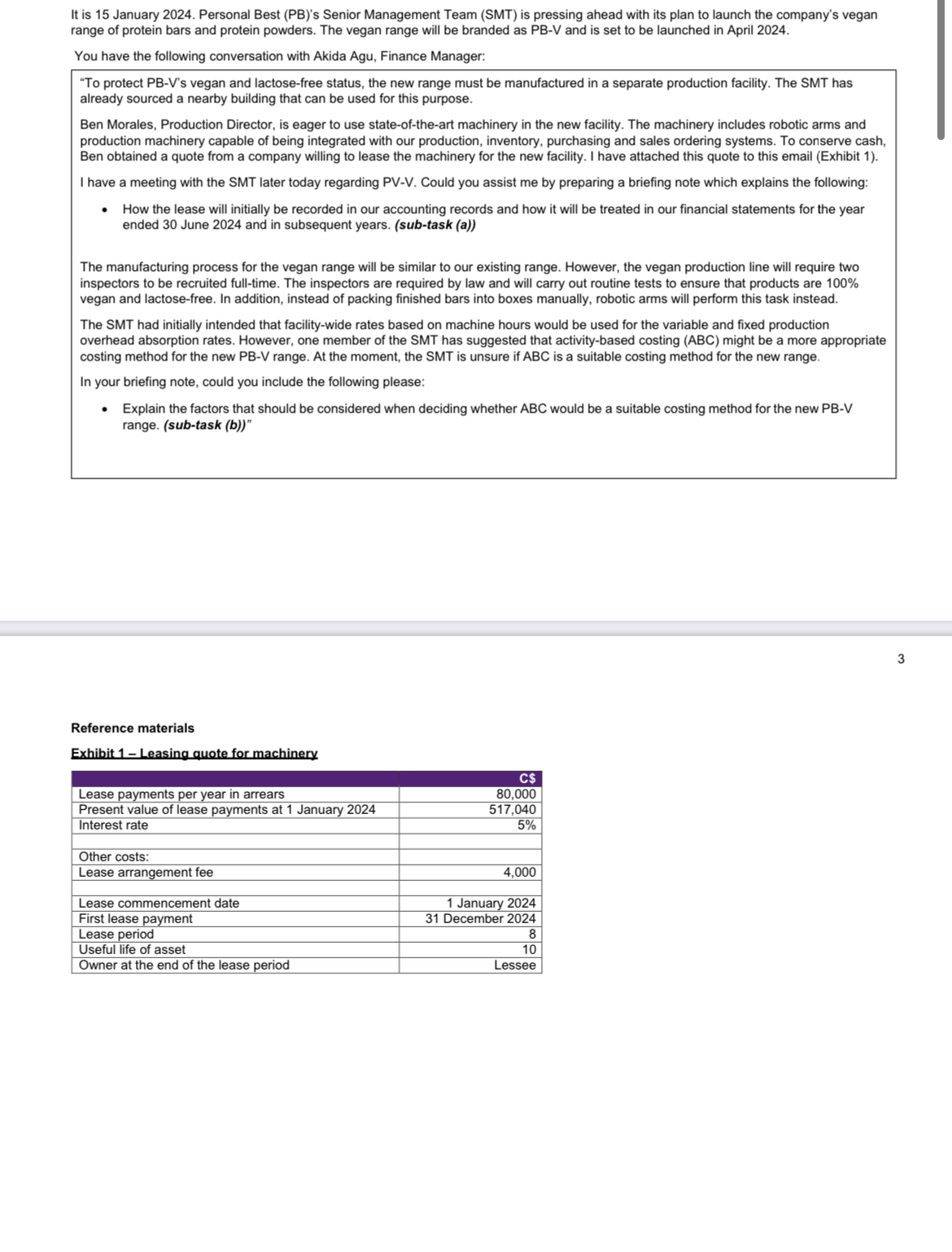 It is 15 ﻿January 2024. ﻿Personal Best (PB)'s Senior | Chegg.com