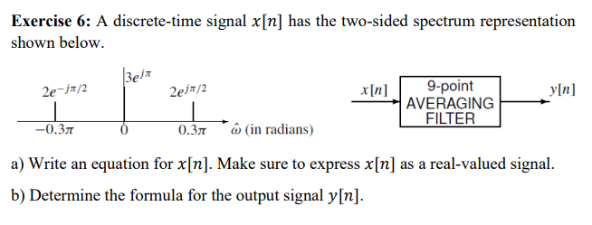 Solved Exercise 6: A discrete-time signal x[n] has the | Chegg.com