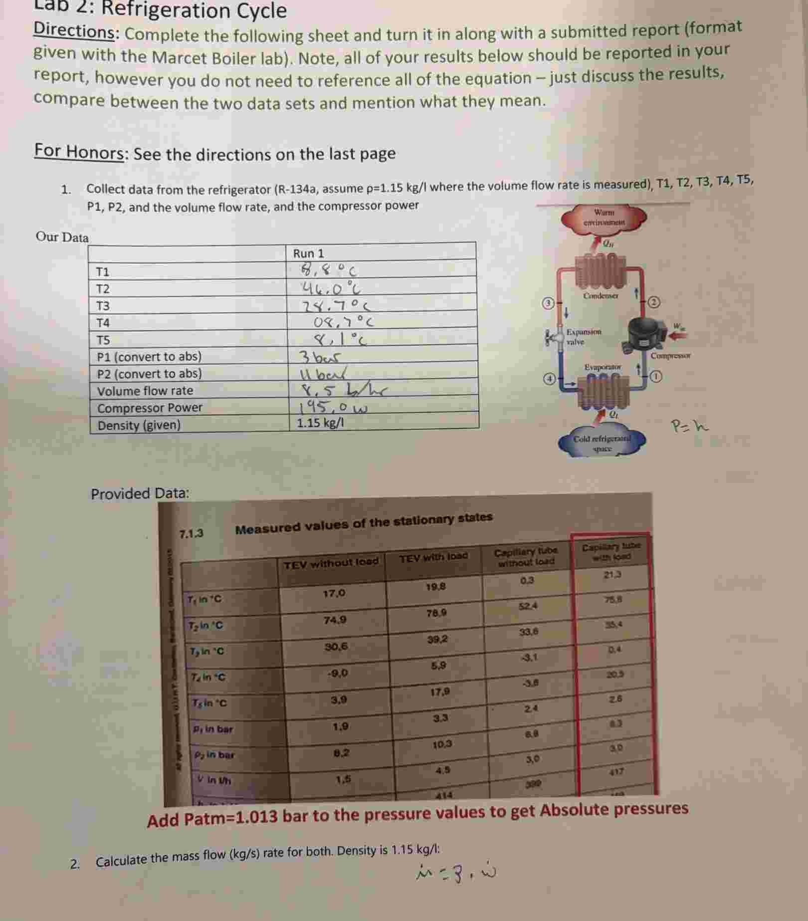 Solved R-134a, ﻿assume ρ=1.15kgl ﻿where the volume flow rate | Chegg.com