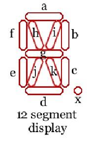 Solved Consider the 12-segment display below Get the | Chegg.com