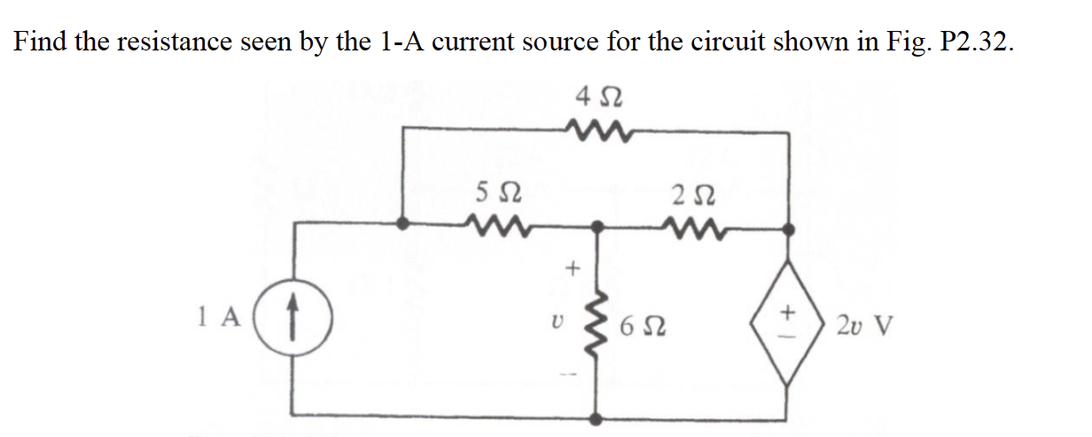 Solved Find the resistance seen by the 1-A current source | Chegg.com