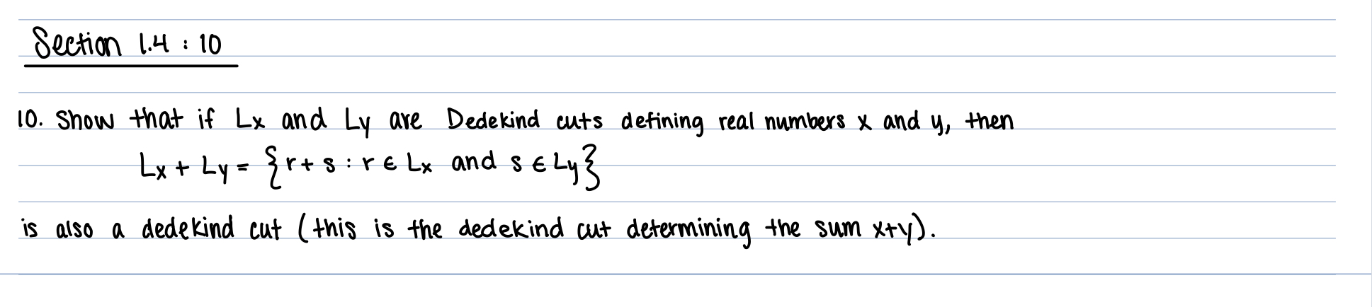 Solved Section 1410 10. Show that if Lx and Ly are Dedekind | Chegg.com