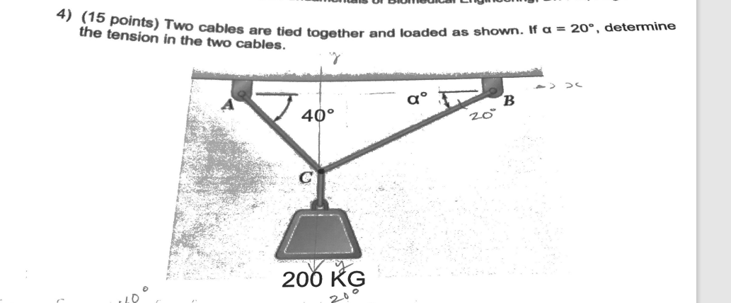 Solved 4) (15 points) Two cables are tied together and | Chegg.com