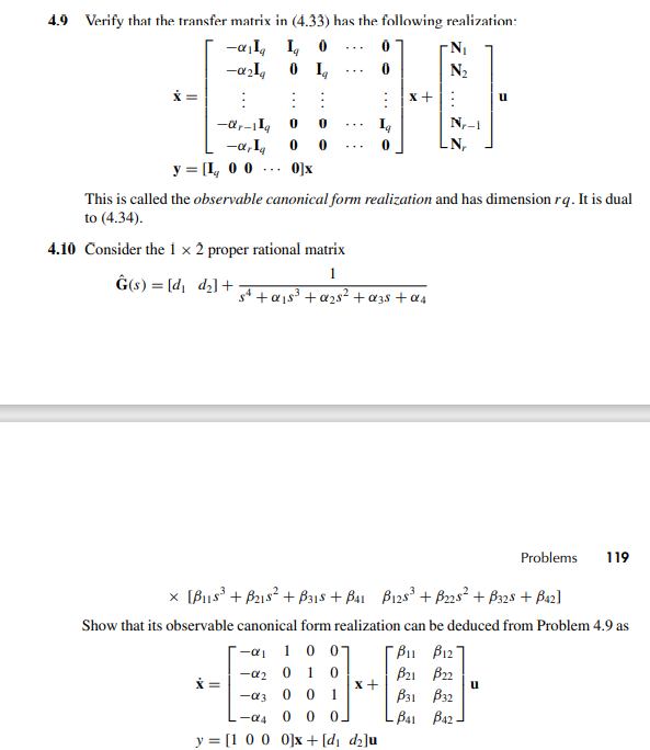 0 u 0 N-1 0 4.9 Verify that the transfer matrix in | Chegg.com