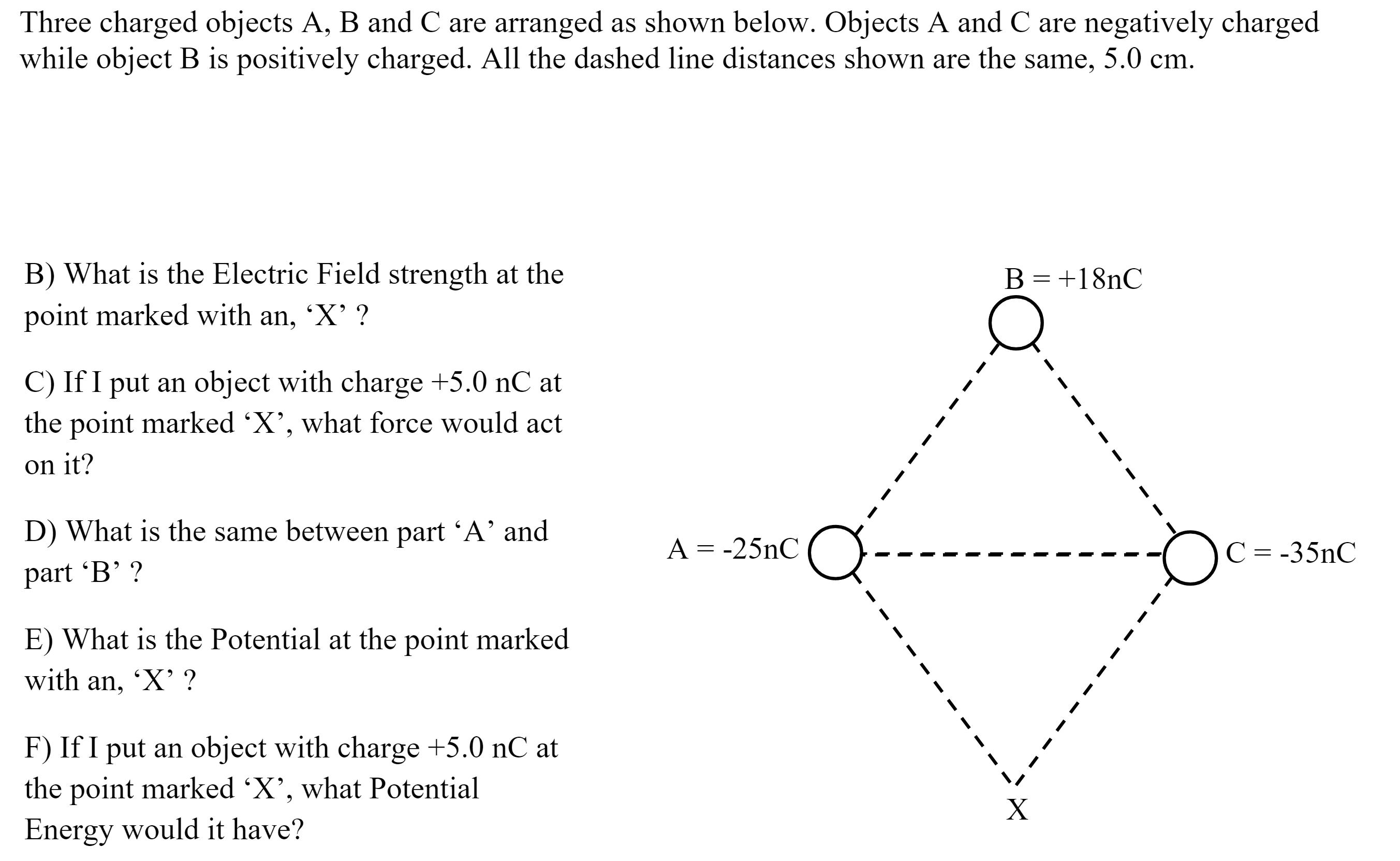 Solved (please Solve all parts Thanks)Three charged objects | Chegg.com