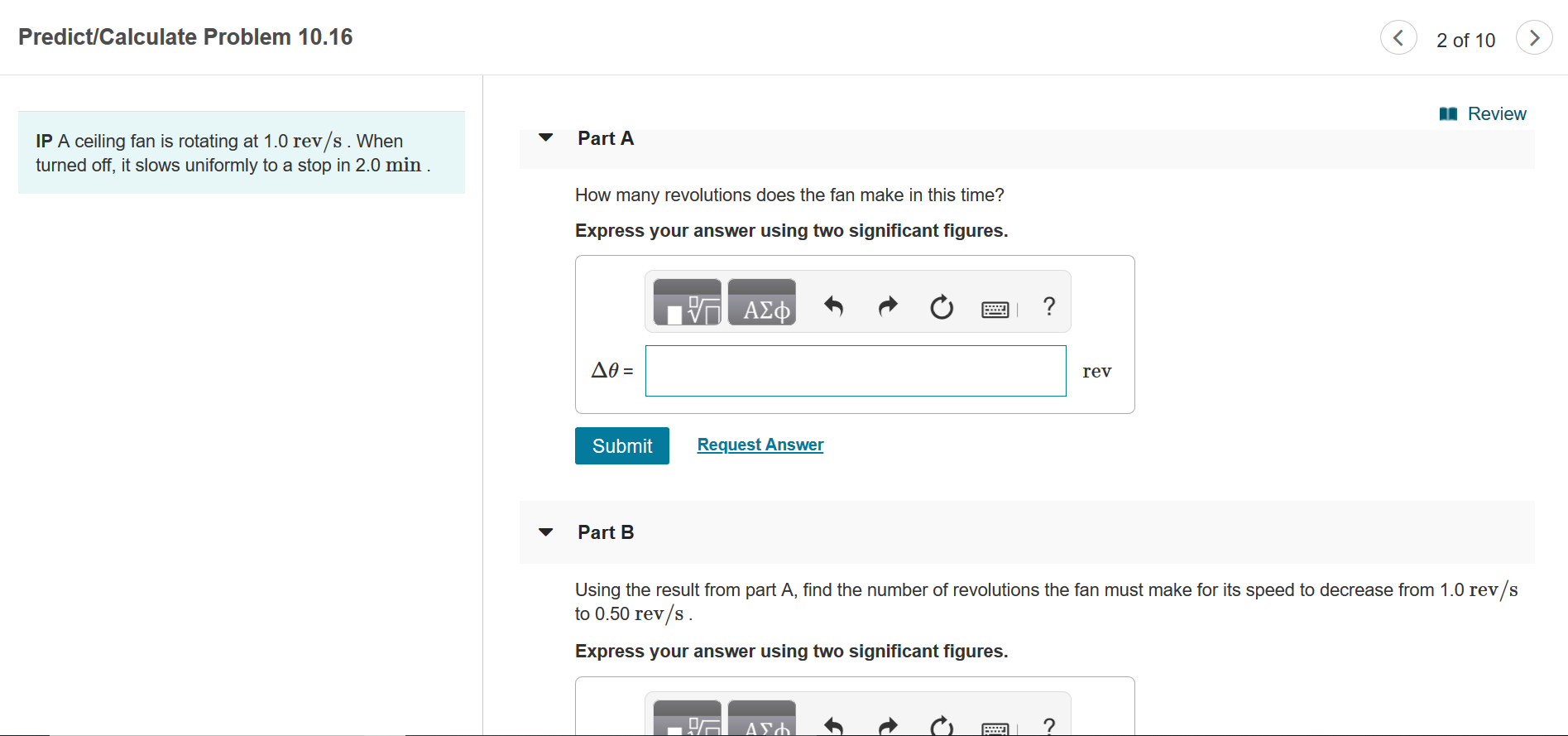 Solved Predict/Calculate Problem 10.16 n Review | Chegg.com