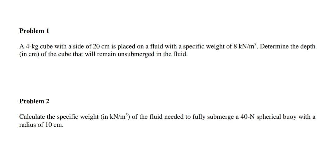 Solved Problem 1 A 4-kg cube with a side of 20 cm is placed | Chegg.com