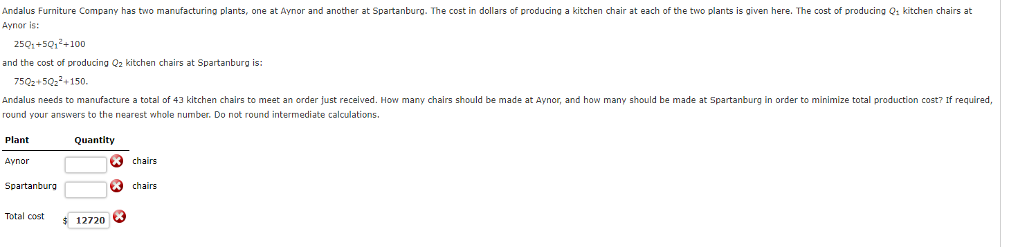 Solved ynor is: 25Q1+5Q12+100 nd the cost of producing Q2 | Chegg.com