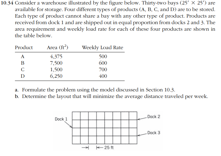 Solved .34 Consider a warehouse illustrated by the figure | Chegg.com