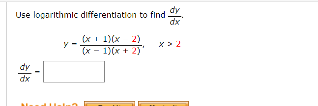 Solved Use logarithmic differentiation to find \\( \\frac{d | Chegg.com