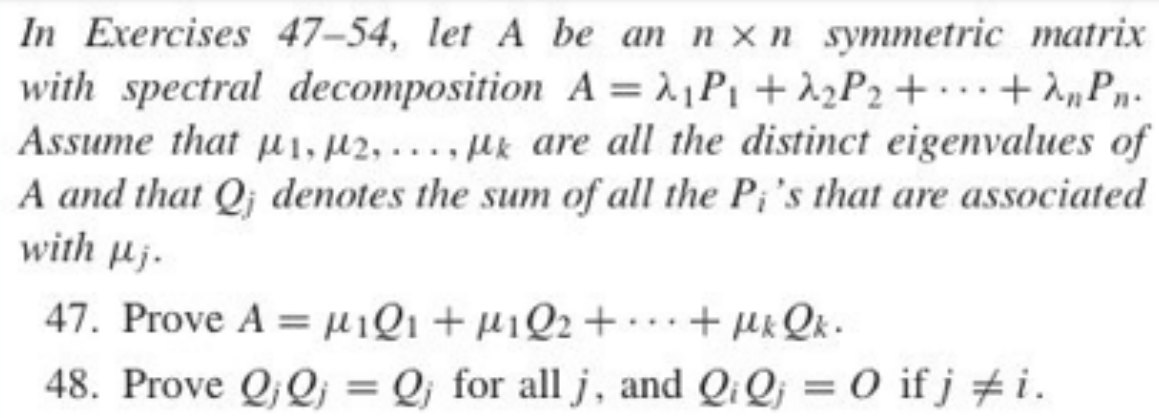 Solved In Exercises 47-54, let A be an n×n symmetric matrix | Chegg.com