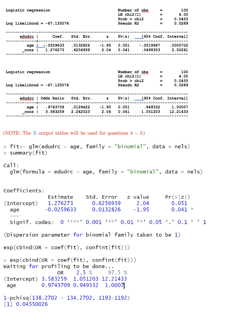 Solved In the example below we are using a logistic | Chegg.com