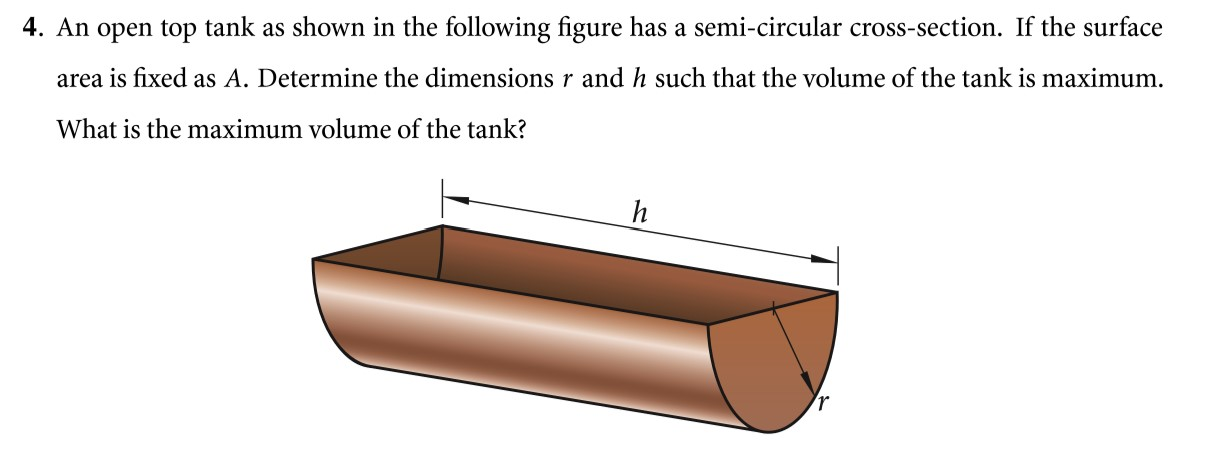 Solved 4. An open top tank as shown in the following figure | Chegg.com