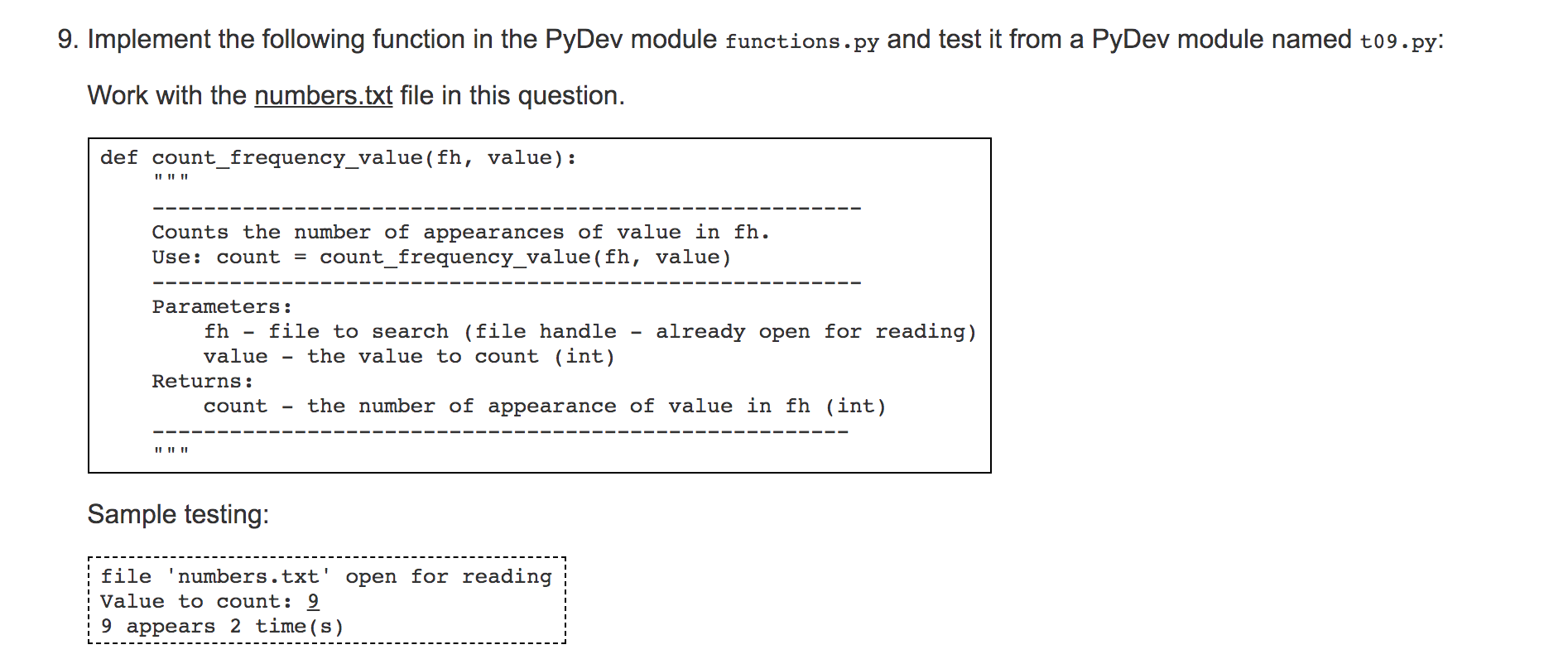 Solved 7 Implement The Following Function In The Pydev 1172
