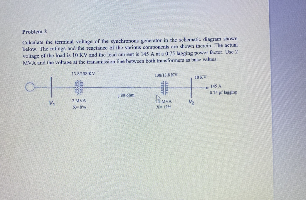 Solved Problem 2 Calculate the terminal voltage of the | Chegg.com