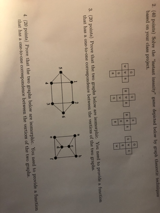 Solved 2. (40 points) Solve the "instant insanity" game | Chegg.com