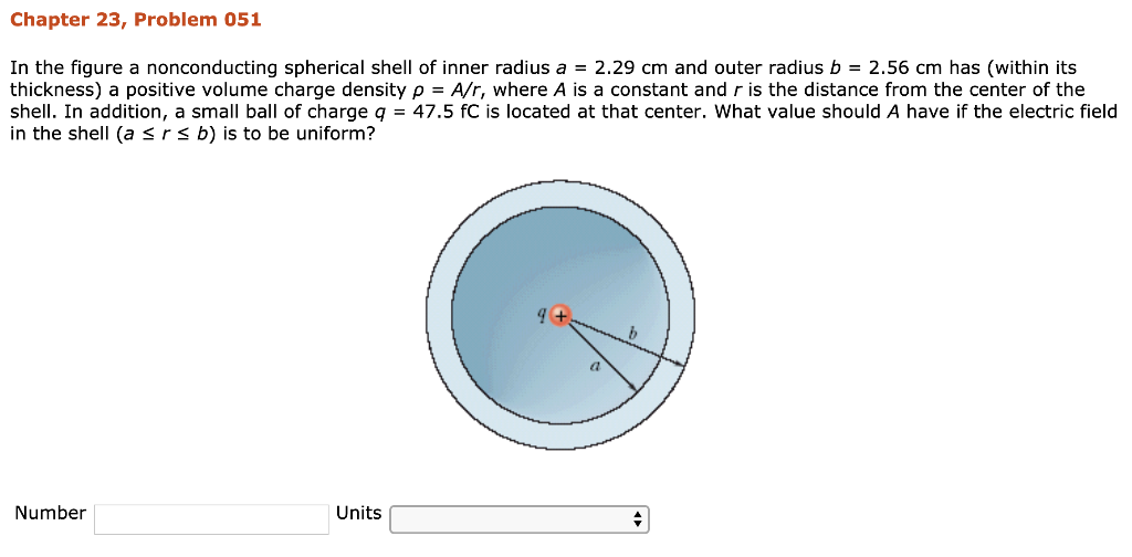 Solved In the figure a nonconducting spherical shell of | Chegg.com