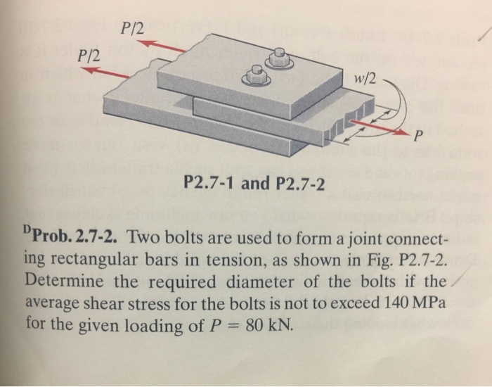 Solved Two bolts are used to form a joint connecting | Chegg.com