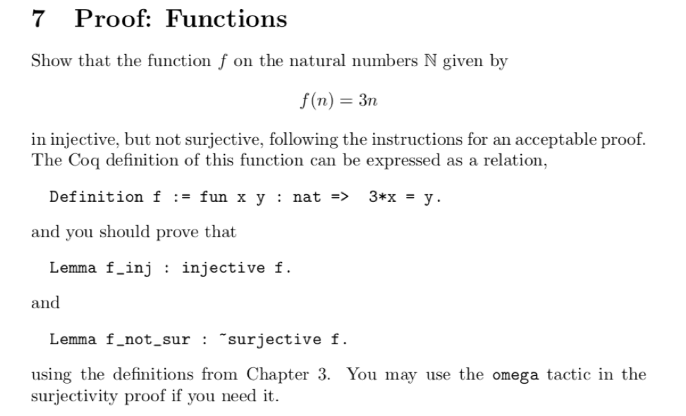Solved 7 Proof: Functions Show that the function f on the | Chegg.com