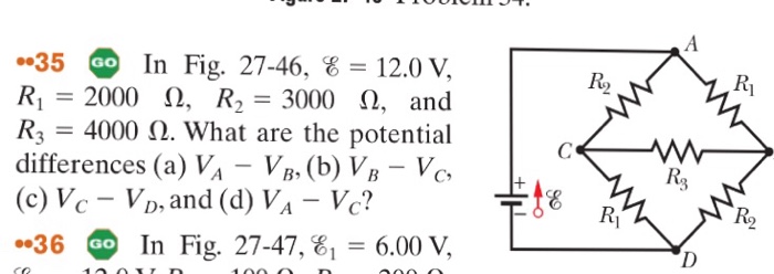 Solved In Fig. 27-46, E = 12.0 V R_1 = 2000 ohm, R_2 = 3000 | Chegg.com