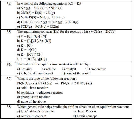 Solved 4. In which of the following equations KC=KP a) N2( | Chegg.com