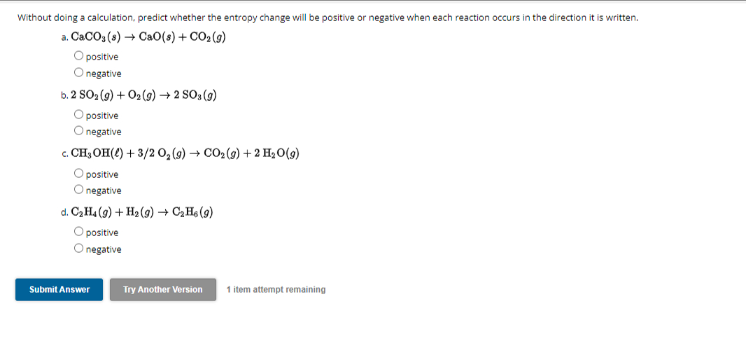 Solved Without doing a calculation, predict whether the | Chegg.com