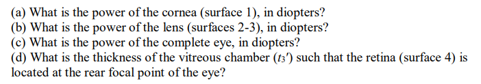 Solved 1. A highly simplified model of the human eye is | Chegg.com