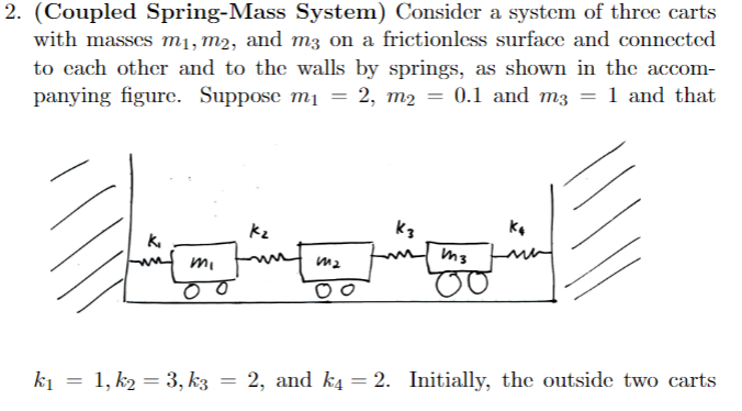 2. (Coupled Spring-Mass System) Consider a system of | Chegg.com