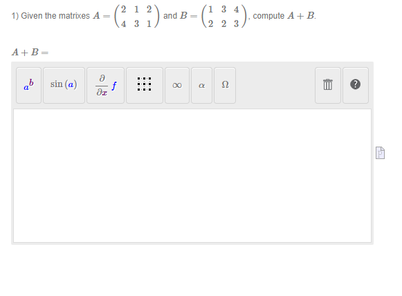 Solved Given the matrix M = (22) ) scale it as 3 M. sin(a) f | Chegg.com