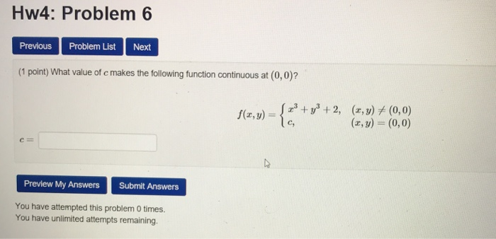 Solved Hw4 Problem 6 Previous Problem Listnext 1 Point 