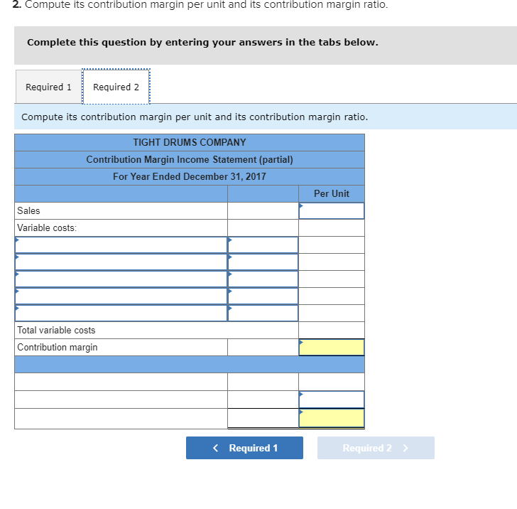 Solved Problem 18-1A Contribution margin income statement | Chegg.com