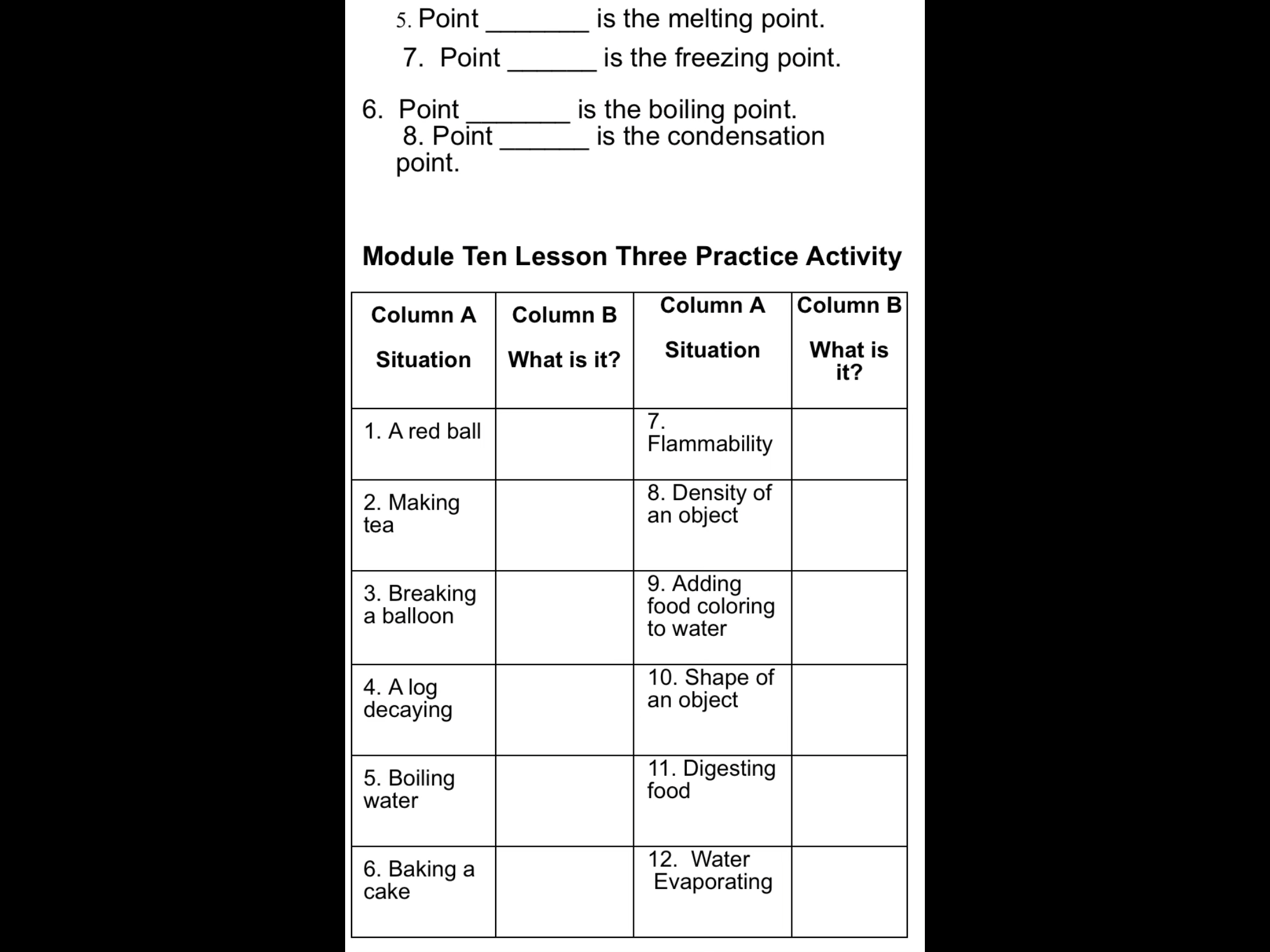 Point is the melting point.Point is the freezing | Chegg.com