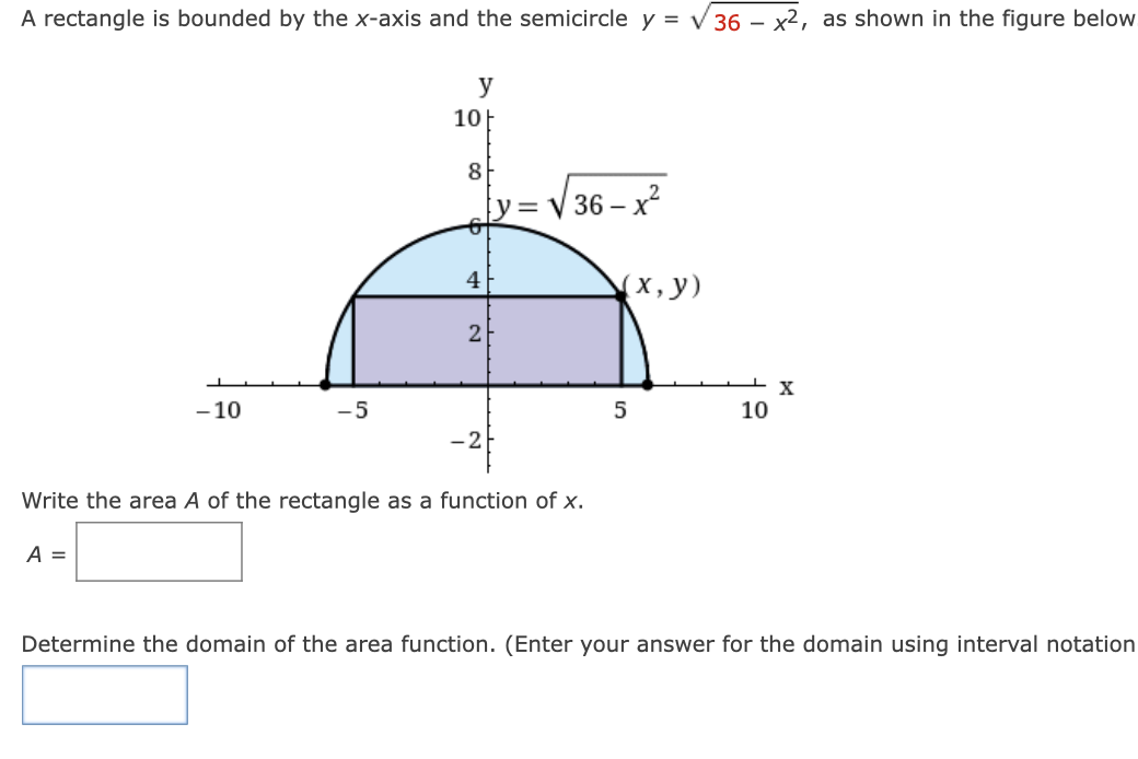 Solved A rectangle is bounded by the x-axis and the | Chegg.com