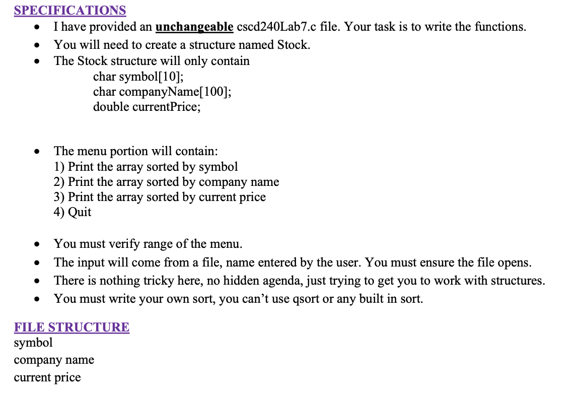 Solved C STRUCT HELP THANKS #include "lab7.h" #include | Chegg.com