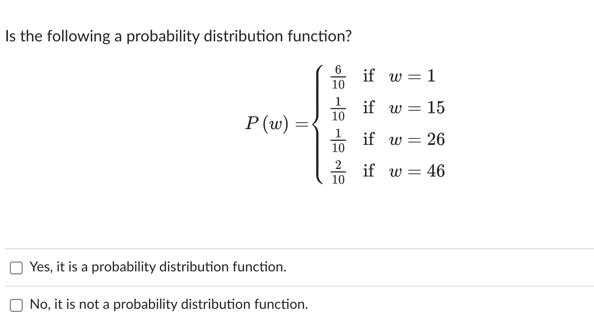 Solved Is the following a probability distribution function? | Chegg.com