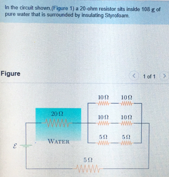 Solved In the circuit shown,(Figure 1) a 20-ohm resistor | Chegg.com