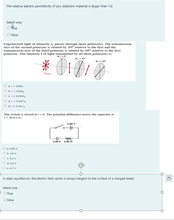 Solved The relative electric permittivity of any dielectric | Chegg.com