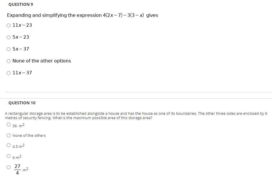 Solved QUESTION 7 Expanding and simplifying the expression | Chegg.com