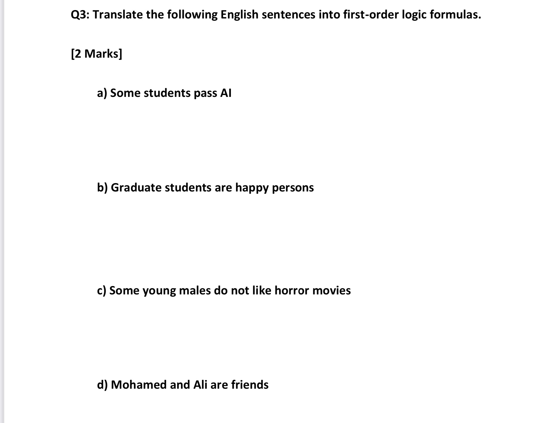 Solved 1: Translate the following formulas into natural | Chegg.com