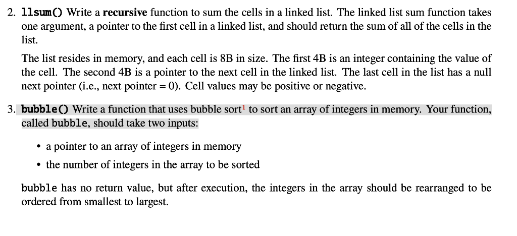 Solved 2. 1lsum() Write a recursive function to sum the | Chegg.com