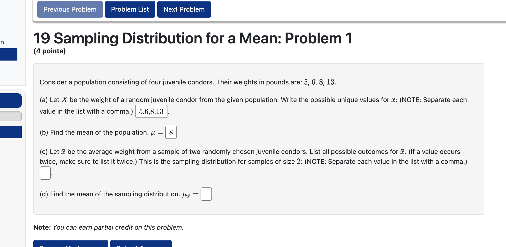 Solved 19 Sampling Distribution for a Mean: Problem 1 (4 | Chegg.com