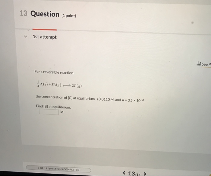 Solved 01 Question (1 point) Suppose the below reaction in | Chegg.com