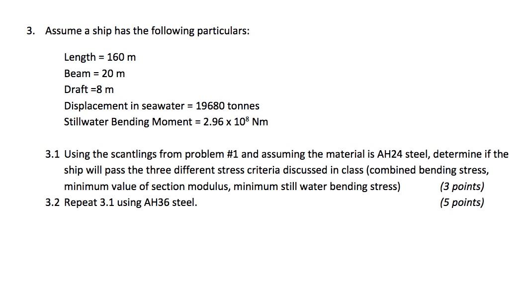 Assume a ship has the following particulars: Length | Chegg.com
