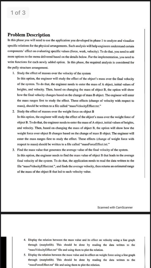 Scanned with CamScanner An example of how the system | Chegg.com